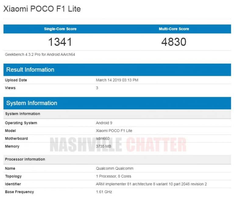 Xiaomi POCO F1 Lite: Εμφανίστηκε στο Geekbenck με Snapdragon 660 και ...